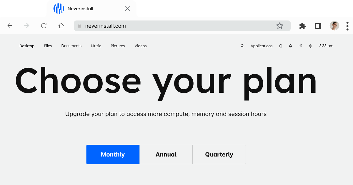 Neverinstall Pricing: Virtual desktops, at half your current TCO